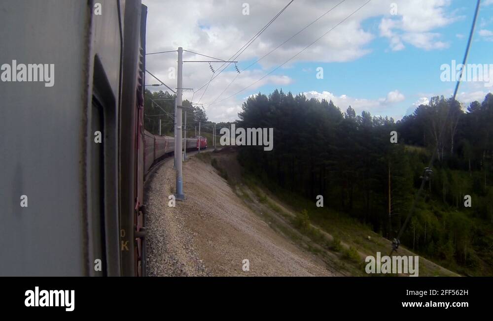 Trans-Siberian Railway train in a sharp curve Stock Video Footage - Alamy