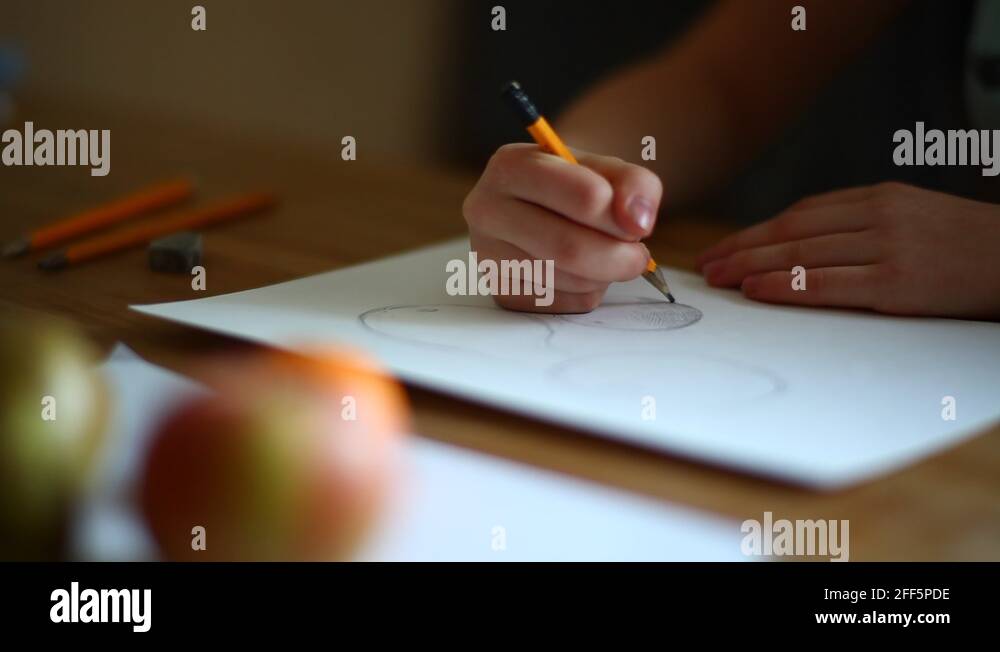 girl hands drawing still life with fruits Stock Video Footage - Alamy