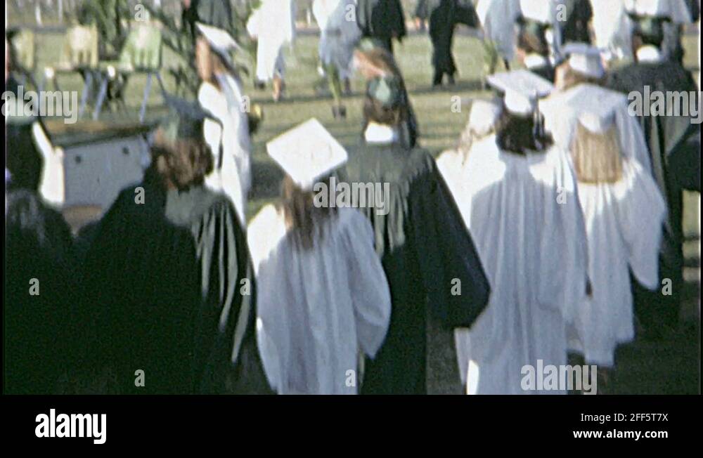 HIGH SCHOOL GRADUATION Graduates Ceremony 1960 Vintage Old Film Home ...