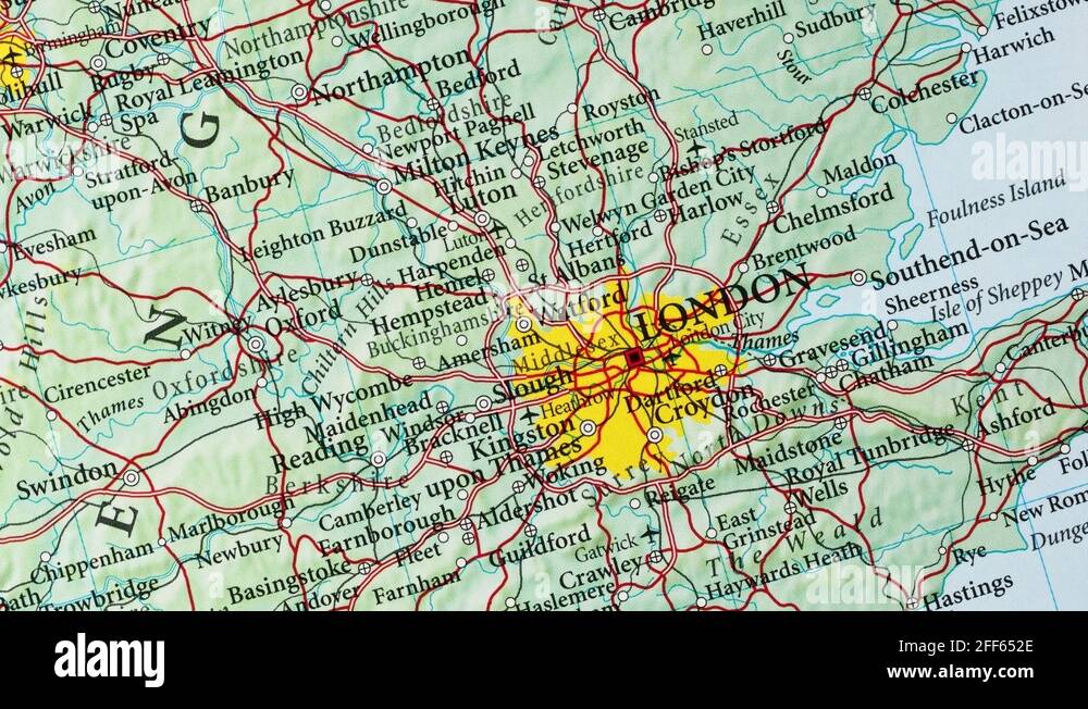 London - UK Map Zoom Stock Video Footage - Alamy