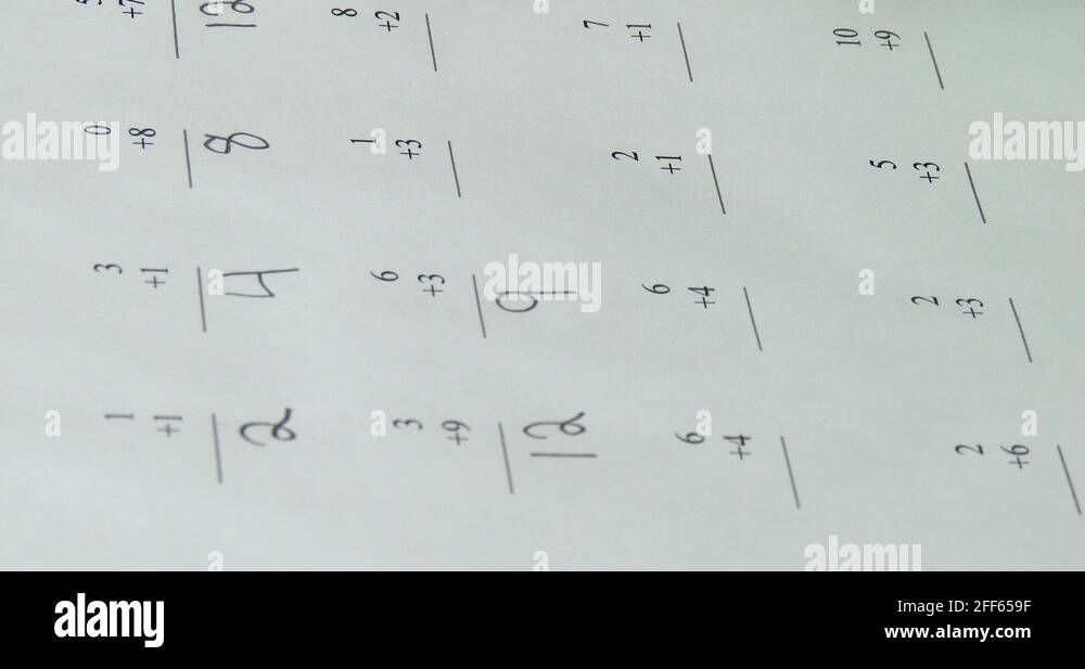 Math worksheet Stock Videos & Footage - HD and 4K Video Clips - Alamy