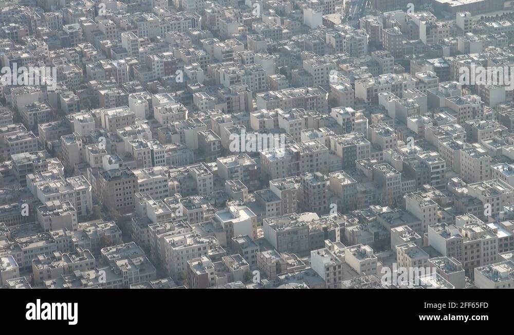 Tehran, capital city of Iran, apartment buildings, as seen from above ...