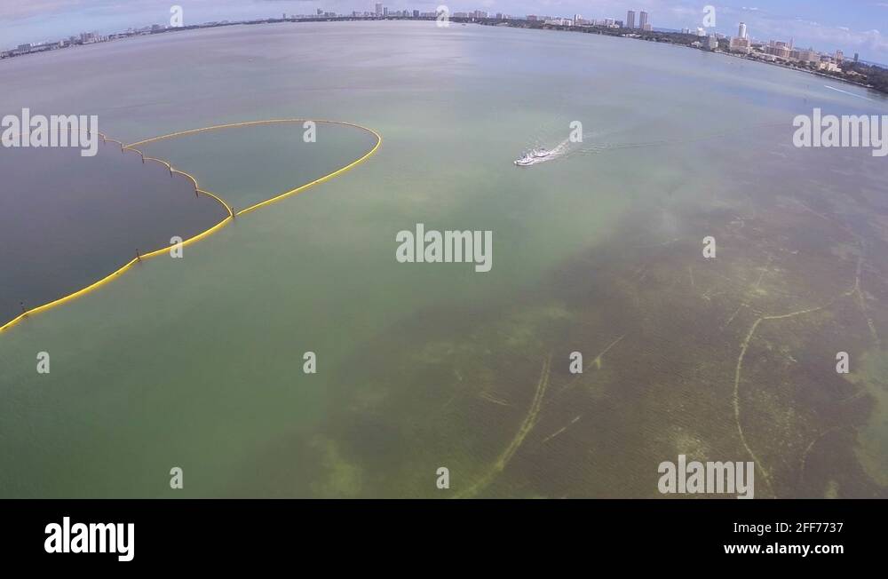 Waters protected by barriers in Miami Beach Stock Video Footage - Alamy