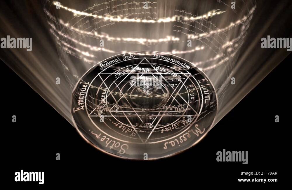 rotating christ rune around witchcraft pentagram baphomet,dazzling ...