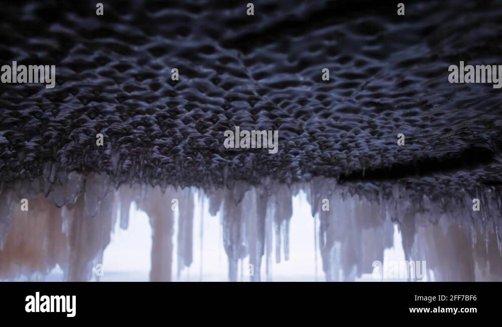 Ice Cave Ceiling - Apostle Islands - Frozen Lake Superior Winter Stock ...