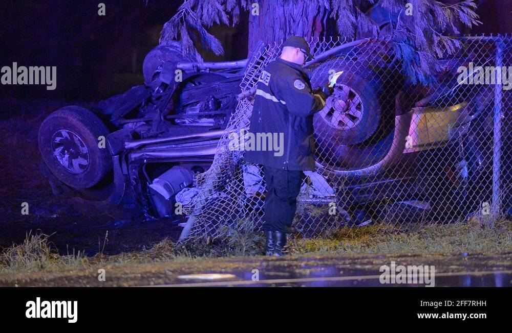 SUV Crashed On Its Top After A High Speed Crash Stock Video Footage - Alamy