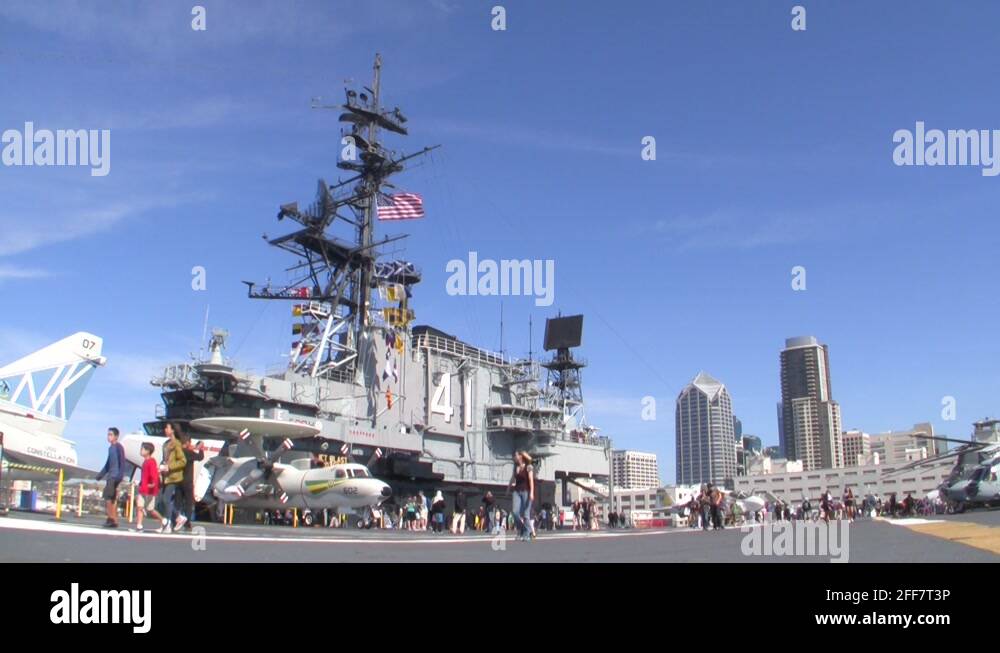 USS Midway Museum Time Lapse -Control Tower from Deck Stock Video ...