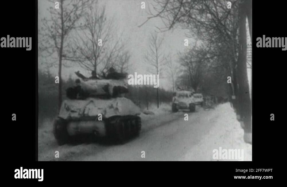 WW2 - Tank Convoy 01 - Jeeps Driving Stock Video Footage - Alamy