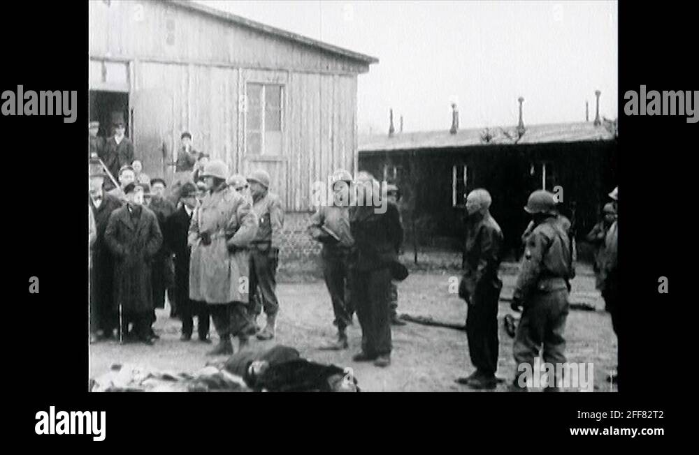 WW2 - German Labor Camp - German Locals Visit 05 - US Soldiers, Dead ...