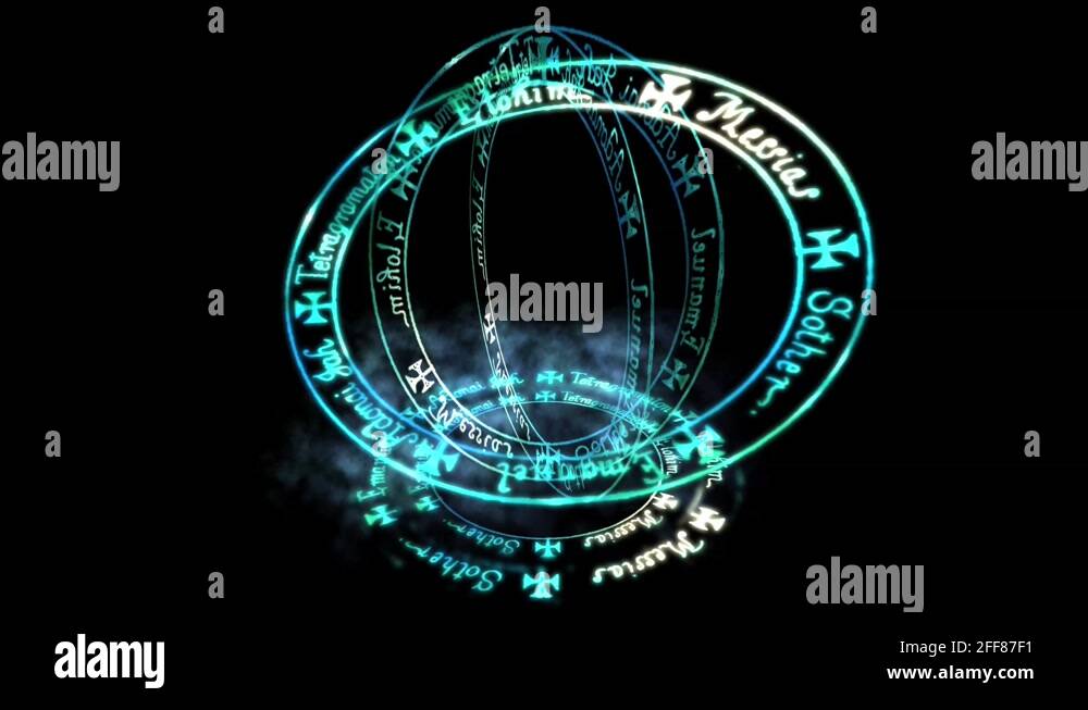 rotating christ rune rounds,dazzling energy rays Stock Video Footage ...