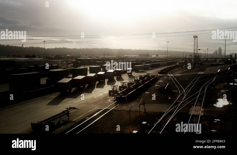 Railway railroad railyard rail yard train tracks industry Stock Videos ...