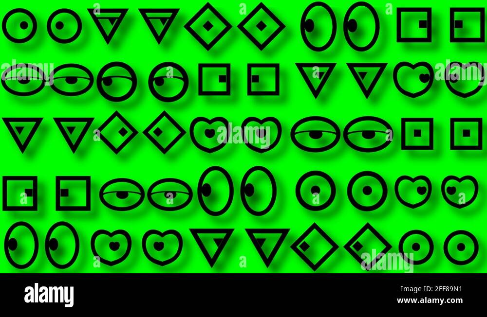 full screen of cartoon style eye drawings Stock Video Footage - Alamy