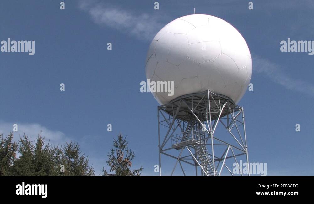 Weather forecast meteorology radar doppler sky sphere antenna dome time ...