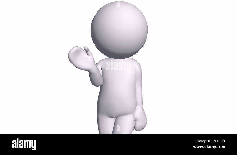 3D cartoon character NoNoNo disagree & Goodbye,comics people chat ...