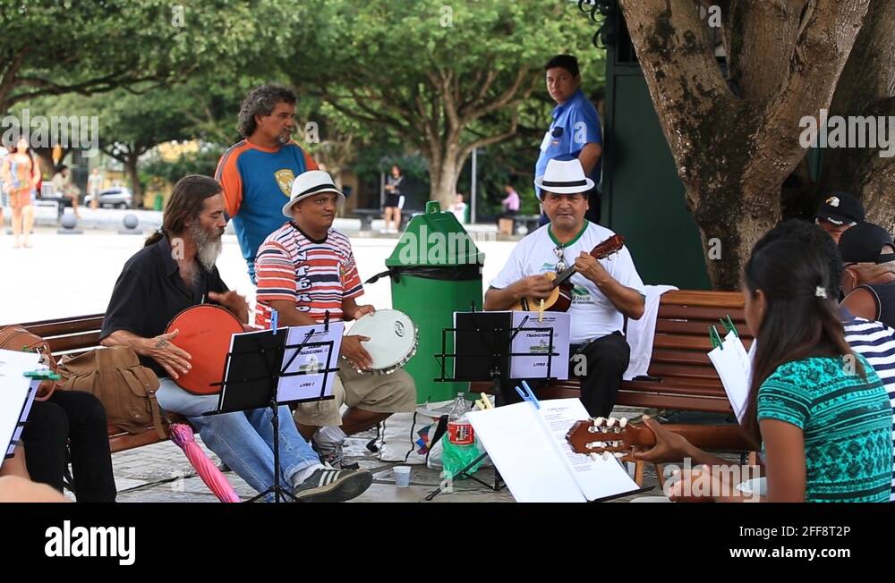 Traditional Brazilian samba by a group of people in Manaus, Brazil ...
