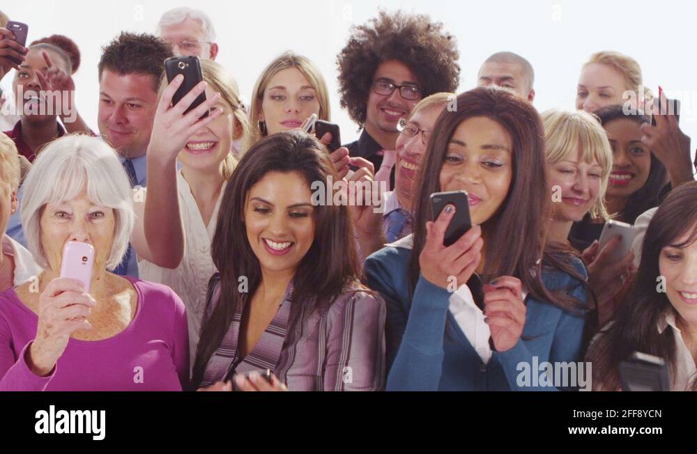 Large group people mobile phones Stock Videos & Footage - HD and 4K ...