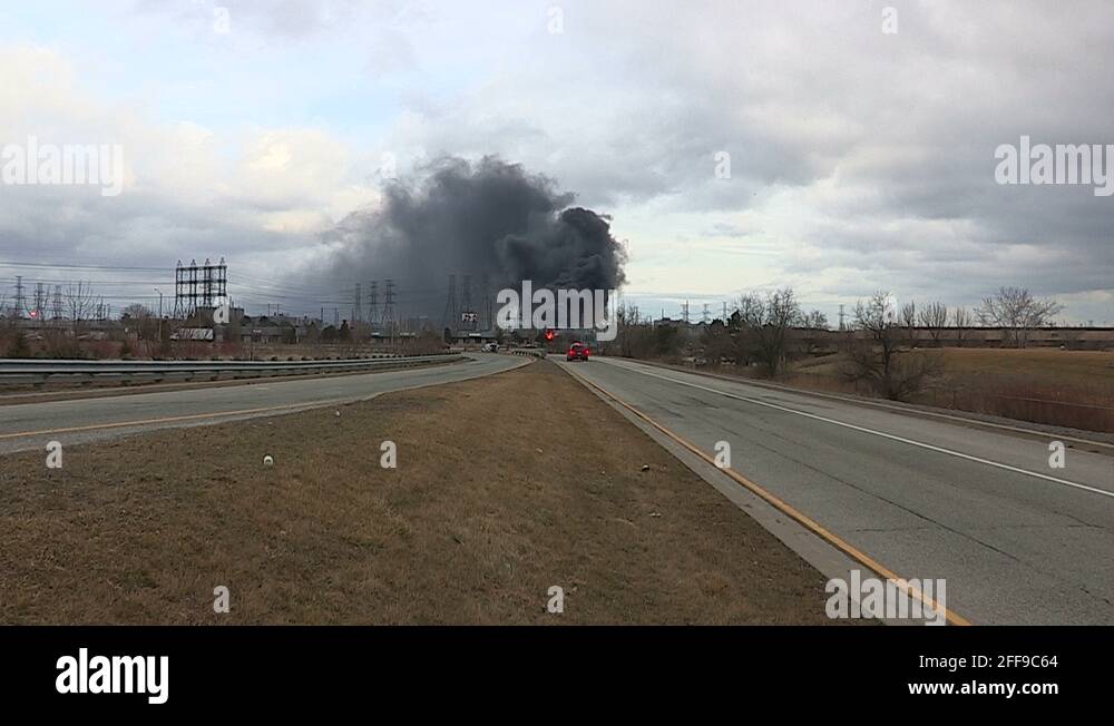 Electrical grid explosion and fire at transformer station Stock Video ...