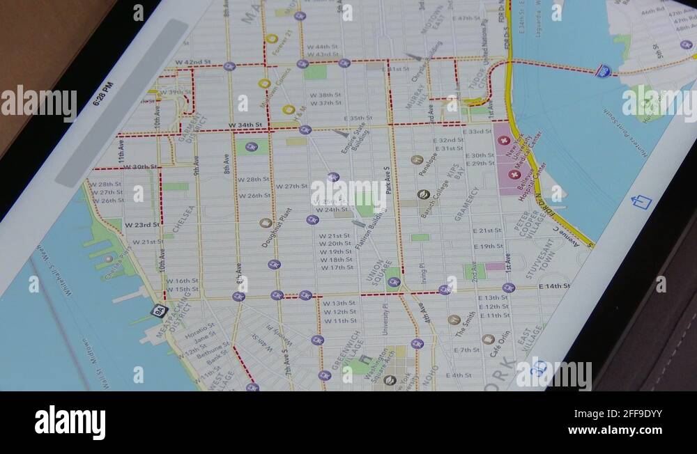 4K Map of New York City on a Touchscreen PC 4198 Stock Video Footage ...