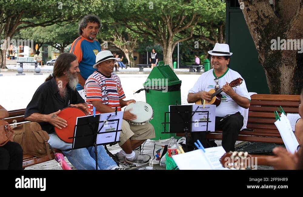 Traditional Brazilian samba by a group of people in Manaus, Brazil ...