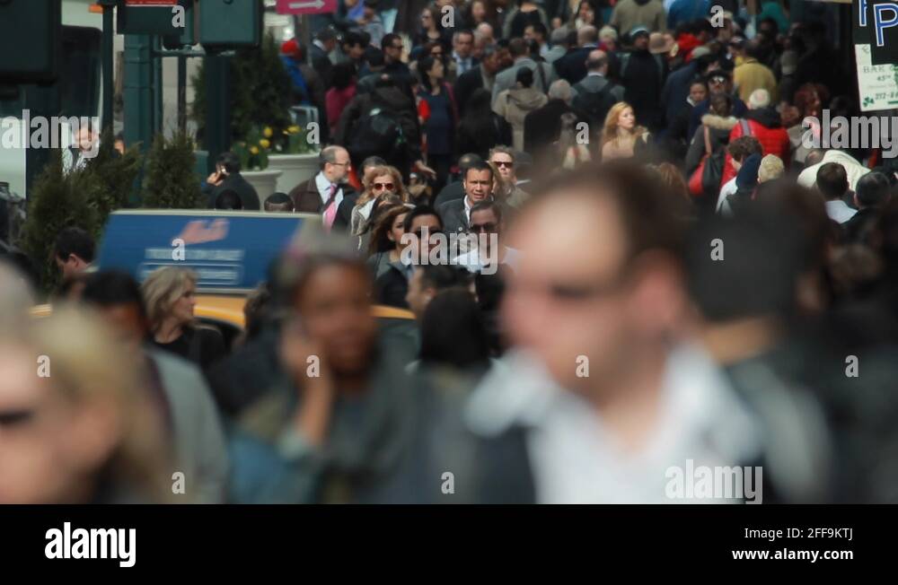 Crowd of people walking on a New York City street time-lapse Stock ...