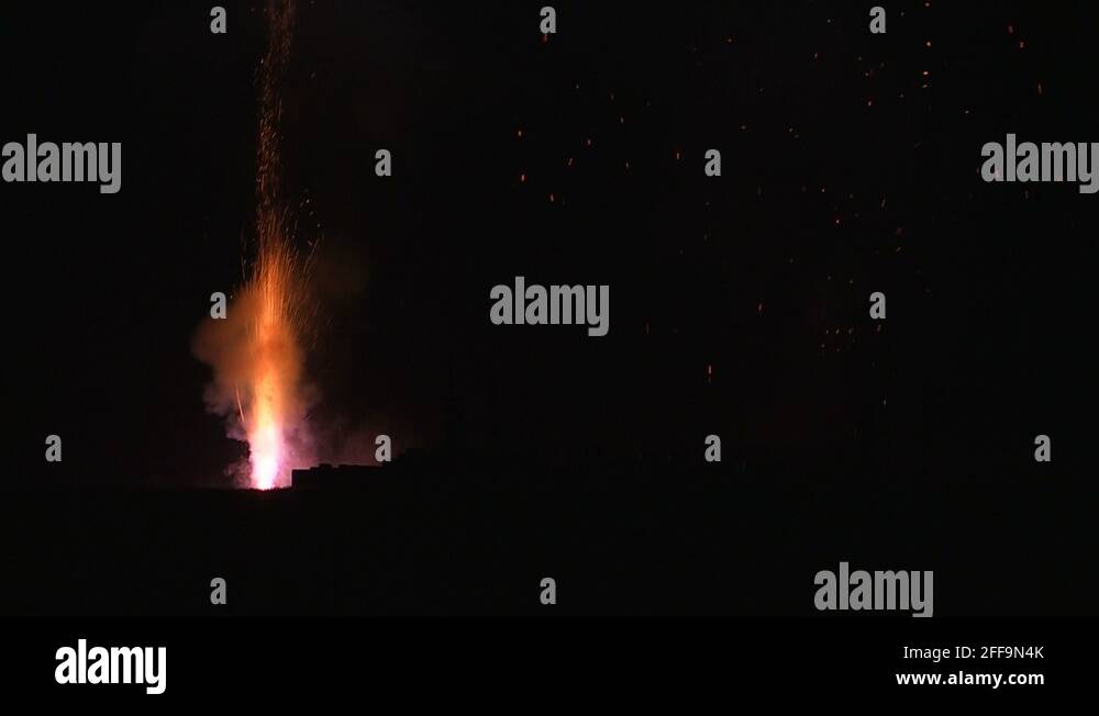 Fireworks blasting off and exploding in the sky Stock Video Footage - Alamy