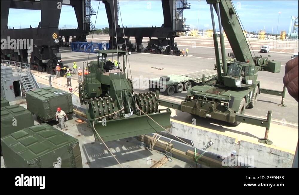 Us Navy unloading vehicles in harbour Stock Video Footage - Alamy