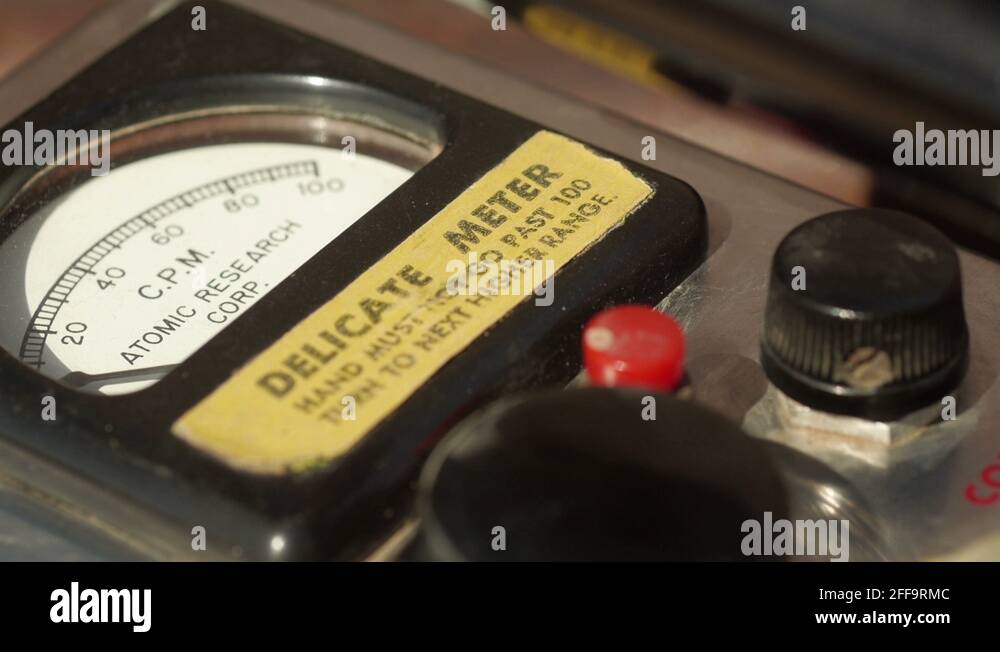 Geiger Counter from 1950s Era Cold War Extreme Close Up Meter Needle ...