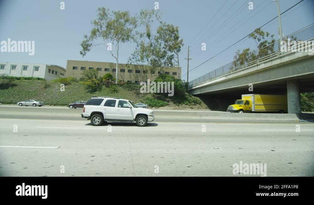 Car Driving Underpass Bridge Beautiful Scenic Highway Freeway Los ...
