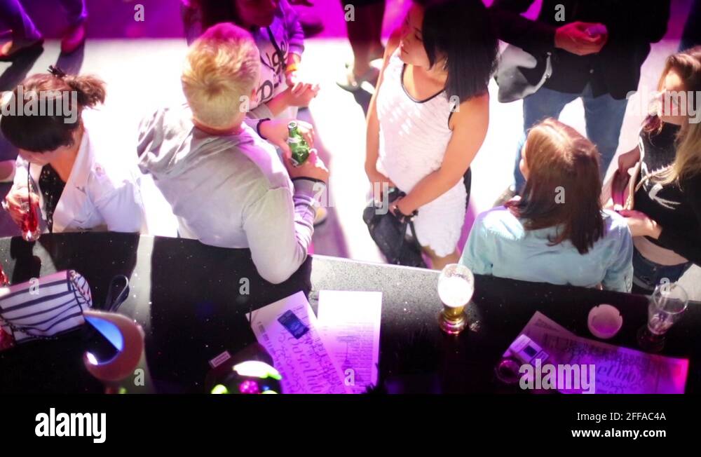 People stand near bar counter in night club Base Stock Video Footage ...