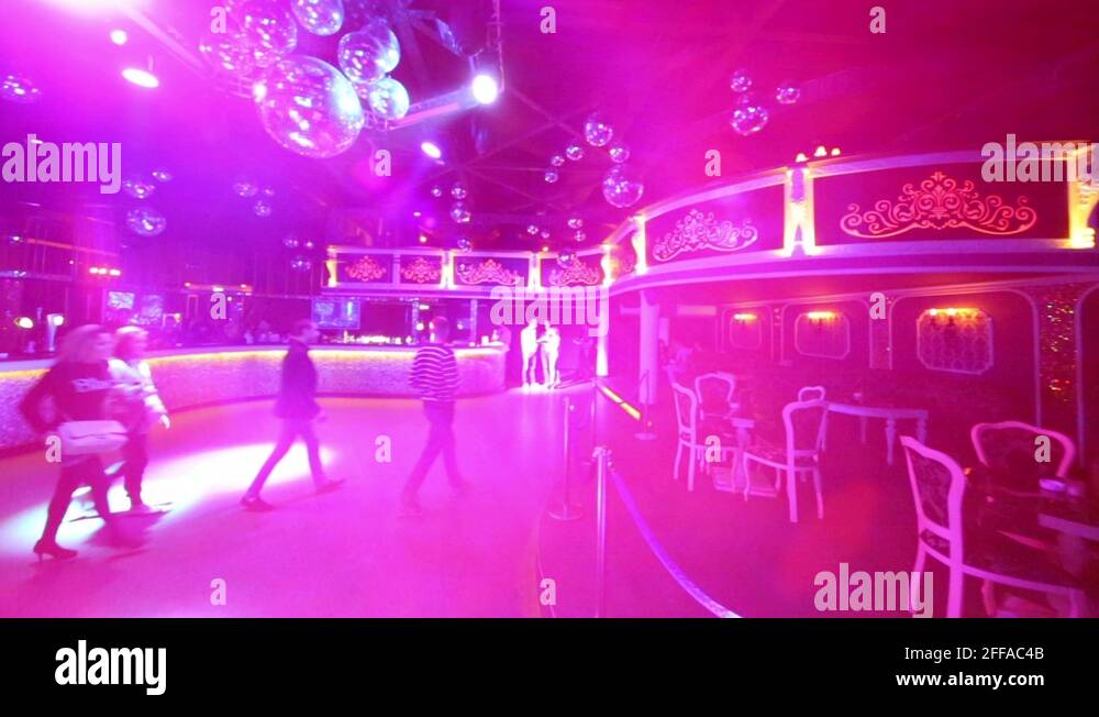 People enter night club Base to DJ Solovey birthday party Stock Video ...
