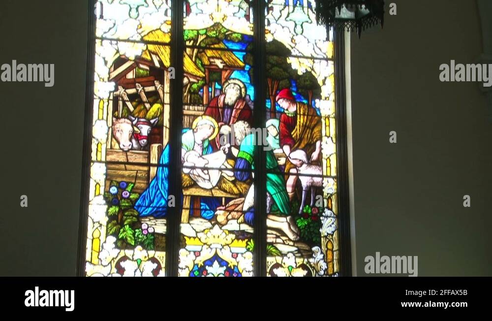 Stained glass window with coloured glass Stock Videos & Footage - HD ...
