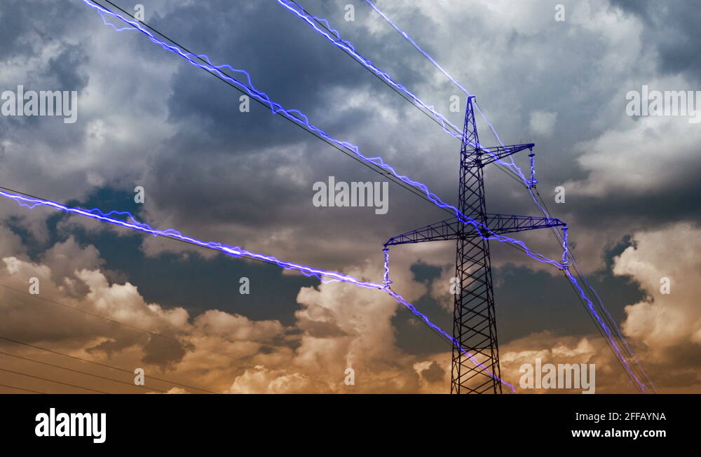 Electricity pylon 4k Stock Video Footage - Alamy