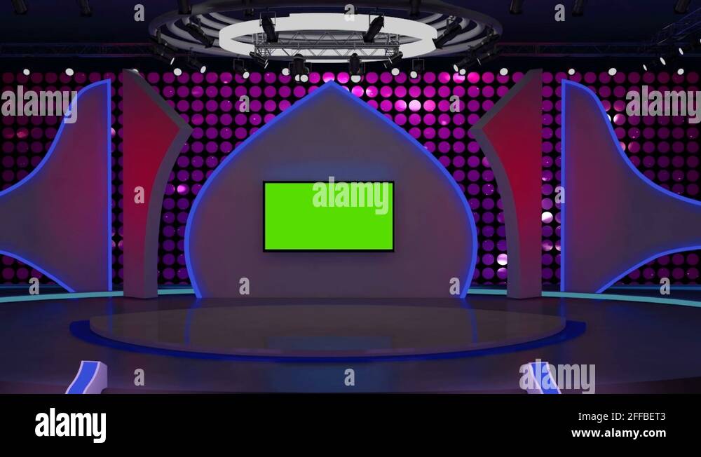 Entertainment TV Studio Set 03-Virtual Green Screen Background Loop Stock Video Footage - Alamy