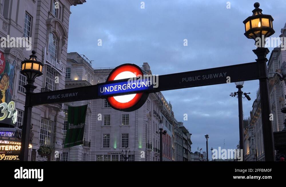 Public Subway and Underground Entrance at Piccadilly Circus London ...