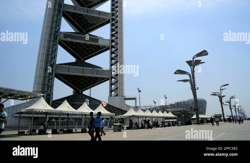Beijing Olympic Building IBC Broadcasting Tower China Asia Stock Video ...