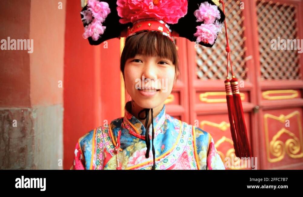 Portrait chinese women traditional dress Stock Videos & Footage - HD ...