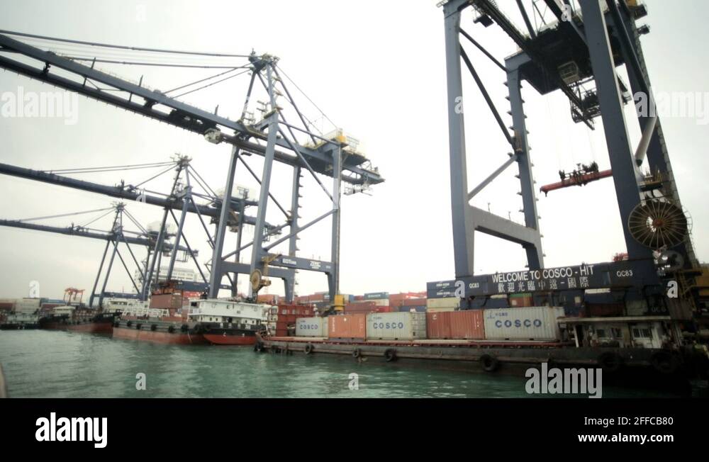 Cargo vessels dockside cranes Stock Videos & Footage - HD and 4K Video ...