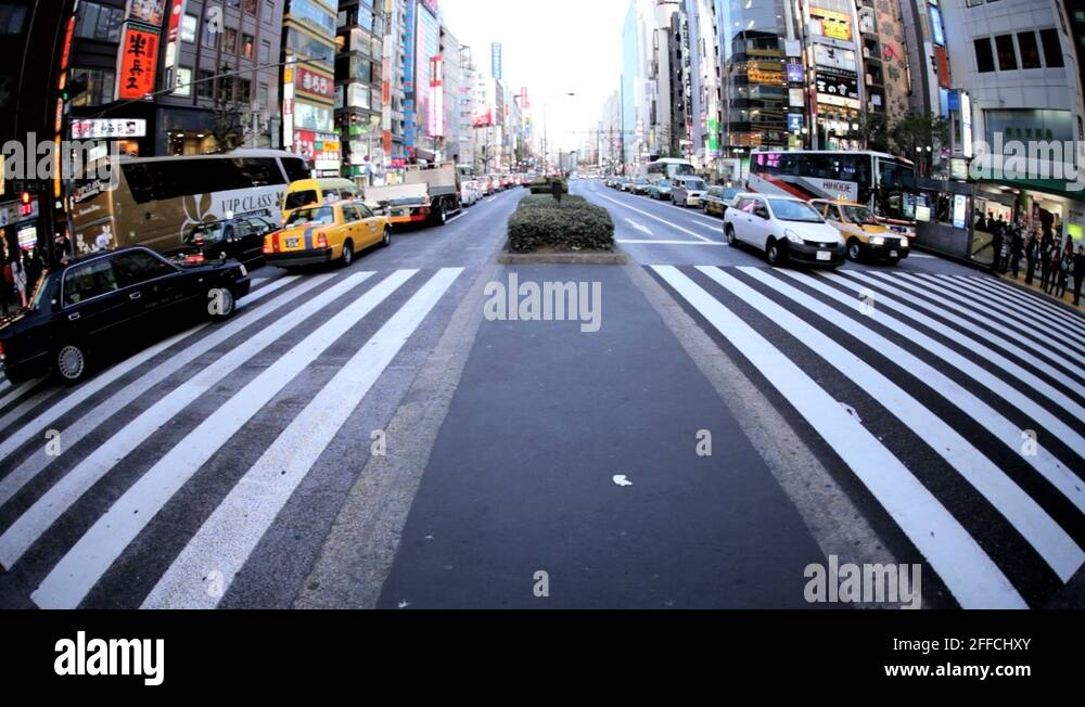 Road traffic pedestrian crossing Ginza Shibuya Tokyo Japan Stock Video ...