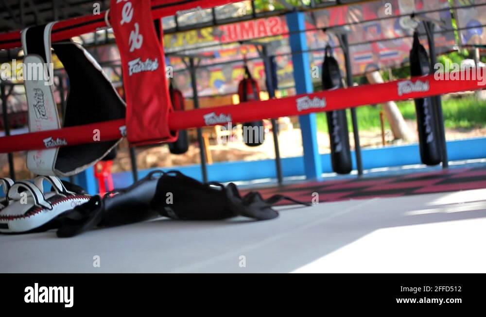 Empty boxing ring gym arena. Video shift motion Stock Video Footage - Alamy