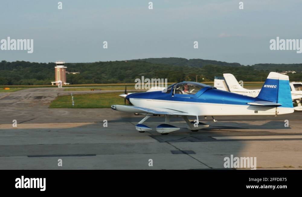 1957 Airplane at Small Airport Getting Ready to Fly, 4K Stock Video ...