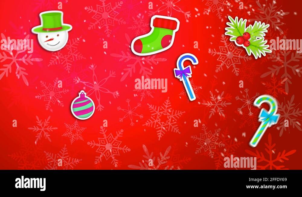 Christmas Ornament Pack Set Red Background Loop Animation - 4K ...