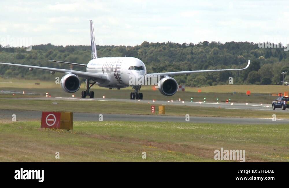 Airbus A350 XWB Taxi and Stop Stock Video Footage - Alamy