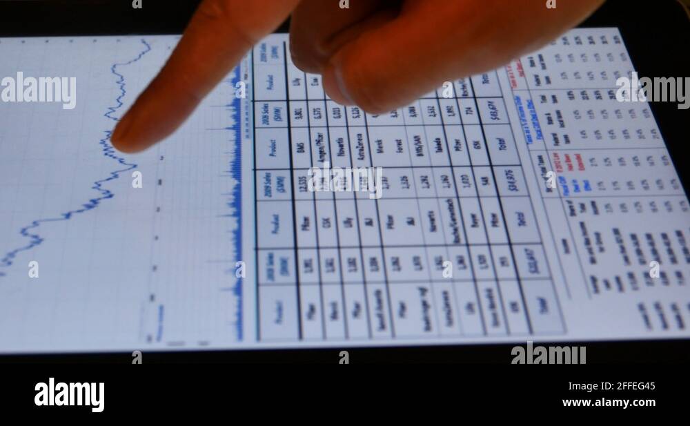 4k Businessman work on tablet with diagrams,finger touching finance pie ...