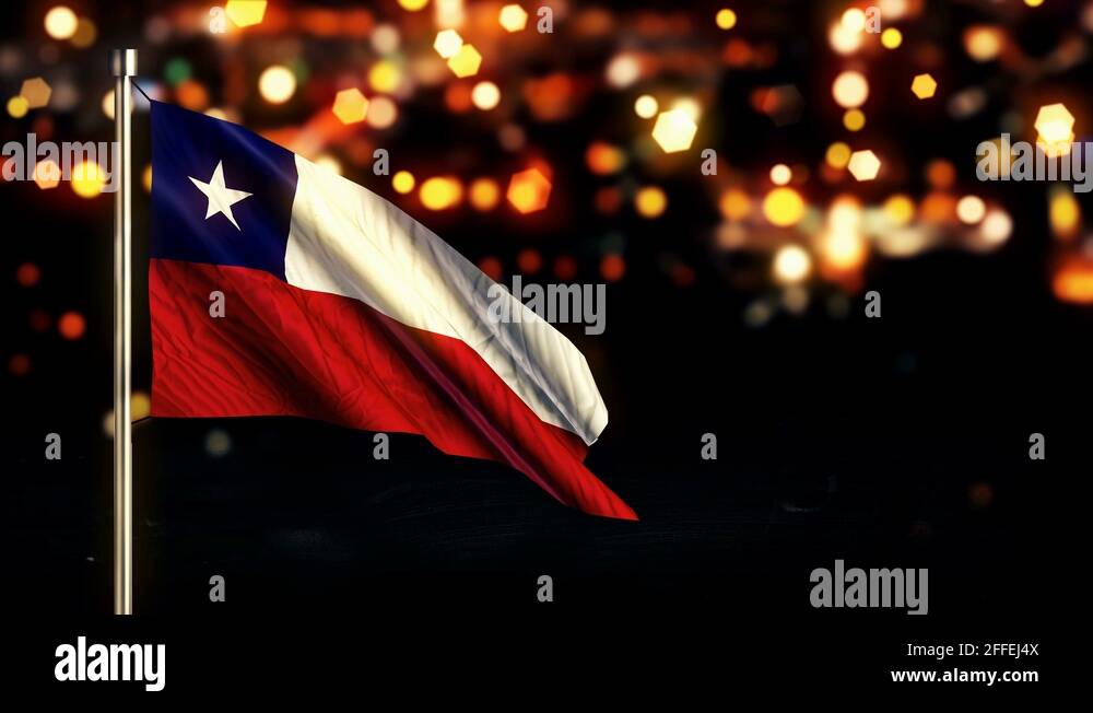 Chile National Flag City Light Night Bokeh Loop Animation - 4K Ultra HD ...