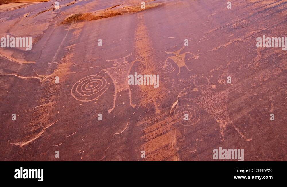 Native American Rock Art Petroglyphs Moab Utah Stock Video Footage - Alamy