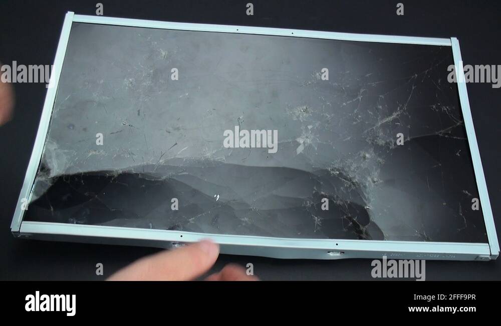 Destroyed lcd tv screen 4 Stock Video Footage - Alamy