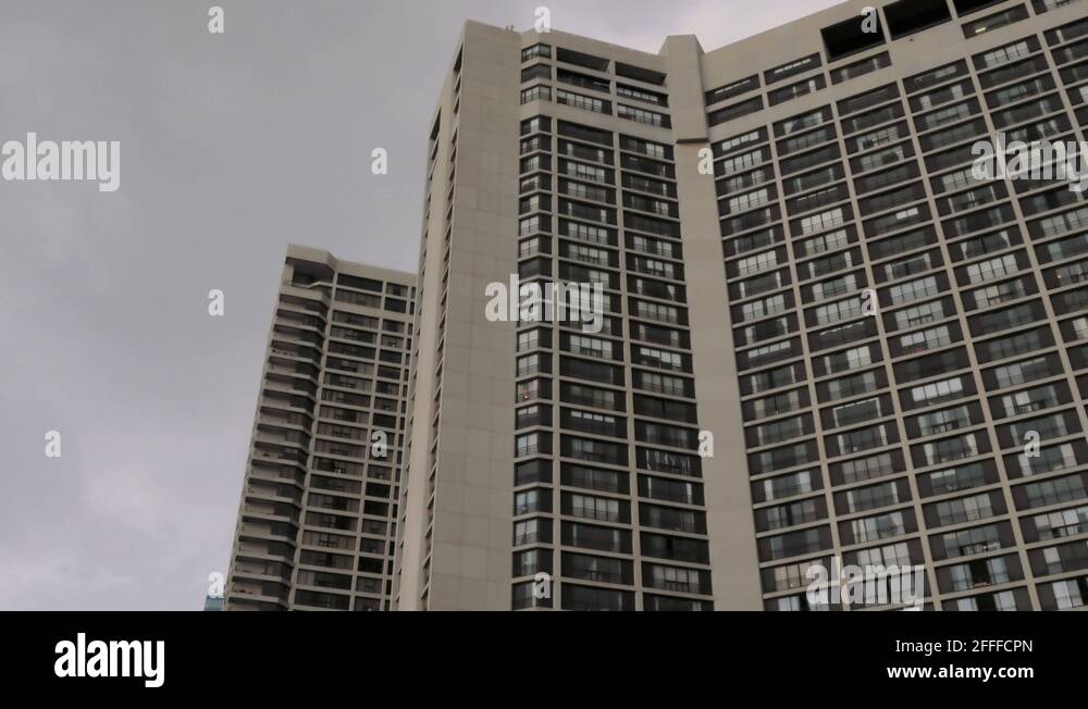 Establishing shot of a typical high-rise apartment building Stock Video ...