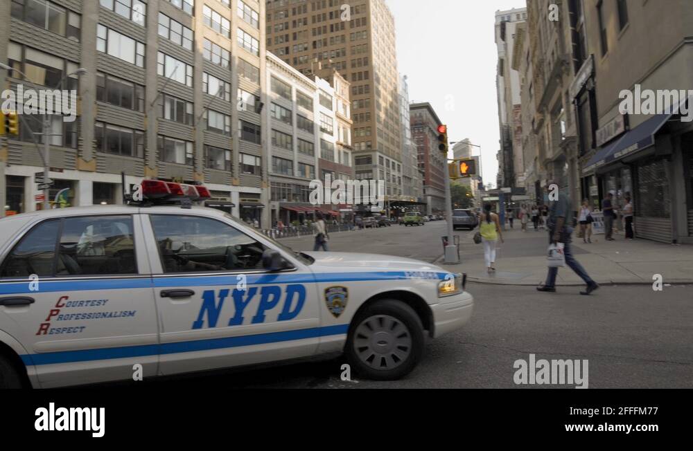 NYPD Police Patrol Car Turning Corner Manhattan New York City NYC 4K ...
