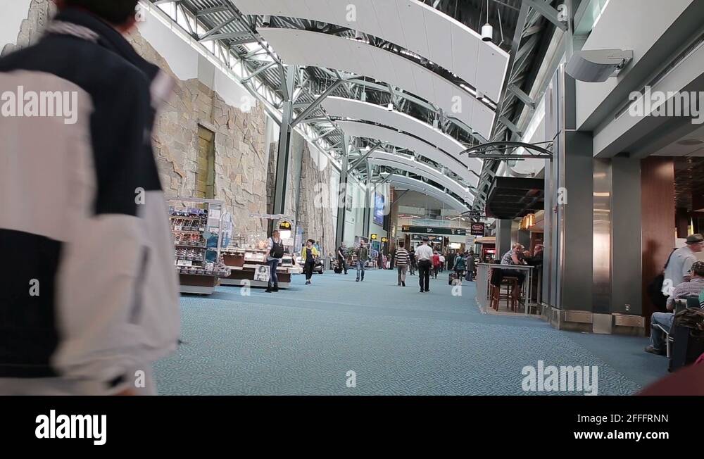 Inside the Vancouver International Airport terminal YVR Stock Video ...