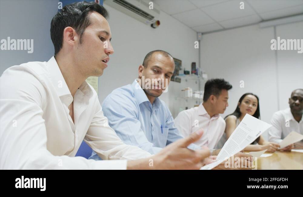 Boardroom office employees at work in modern building Stock Video ...